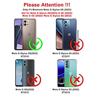 Janmitta Compatible with Moto G Stylus 5G 2023 Case with Screen Protector,Heavy Duty Shockproof Full Body Phone Cover Built in Metal Ring Holder Kickstand,Black Matte