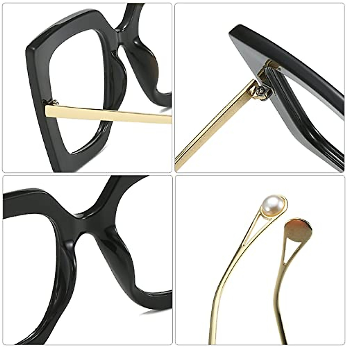 Outray Stylish Blue Light Glasses Non Prescription Frames for Women Cat Eye Fake Glasses Computer Glasses Anti Glare & UV