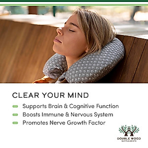 Lions Mane Supplement Mushroom Capsules (Two Month Supply - 120 Count) Lions Mane Mushroom for Brain Support and Immune Health (Third Party Tested, Grown and Encapsulated in The USA) by Double Wood