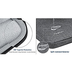 Kogzzen 16 15.6 15.4 15 Inch Laptop Sleeve Messenger Shoulder Bag Compatible with MacBook Pro 16/15/ Surface Laptop 15/ Surface Book 15, Slim Waterproof Protective Case Dell HP Lenovo Asus - Gray