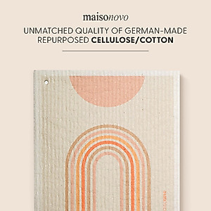 MAISONOVO Swedish Dishcloths | Swedish Dish Towels - Modern Pack of 4 | Reusable Paper Towels | Reusable Dishcloths | Swedish Dishcloths for Kitchen