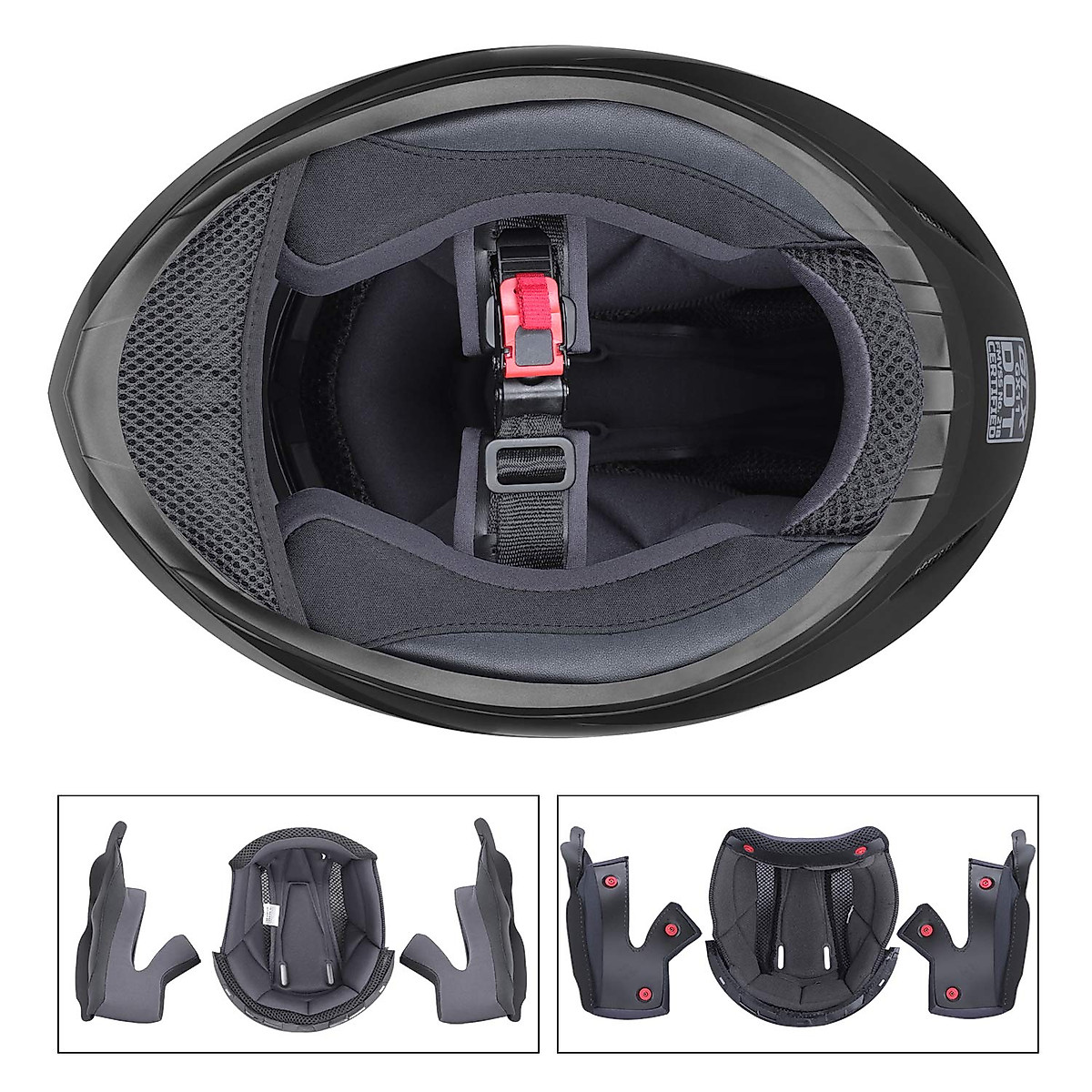 GLX GX11 Compact Motorcycle Helmet - Matte Black, X-Large - Full Face w/ Tinted Visor, DOT Approved