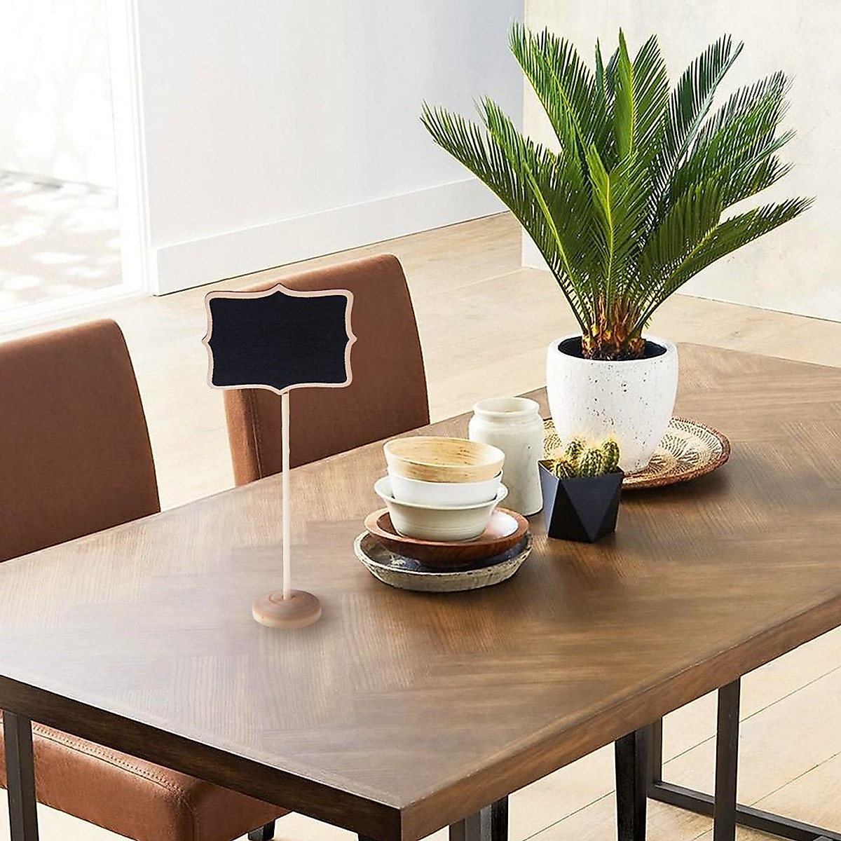 12Pcs Mini Rectangle Chalkboards Black Board with Stand for Message Board Signs Wood Small Chalkboard Signs for Wedding, Birthday Parties, Table Numbers, Food Signs and Special Event Decoration