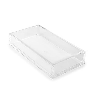 Huang Acrylic Clear Rectangle Paper Napkin Holder | For Dinner, Bathrooms, Hosting, Picnics, Weddings, Parties | Long Lasting Premium Acrylic Construction