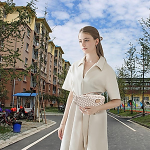 Sling Bag for Women Small Belt Chest Bum Bag Checkered waist Fanny Pack Crossbody for women Designer-Perfect for On-the-Go Style (White 1)