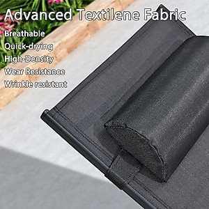 PURPLE LEAF Patio Chaise Lounge Chair Set with 2 Side Table Outdoor Pool Adjustable Recliner Chairs for Outside Beach Poolside Sunbathing Tanning Lounger