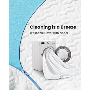 Dreamsmith 4 Inch Memory Foam Mattress Topper Queen, Cooling Gel-Infused Bed Topper for Back Pain with Removable Soft Cover, CertiPUR-US Certified, Queen