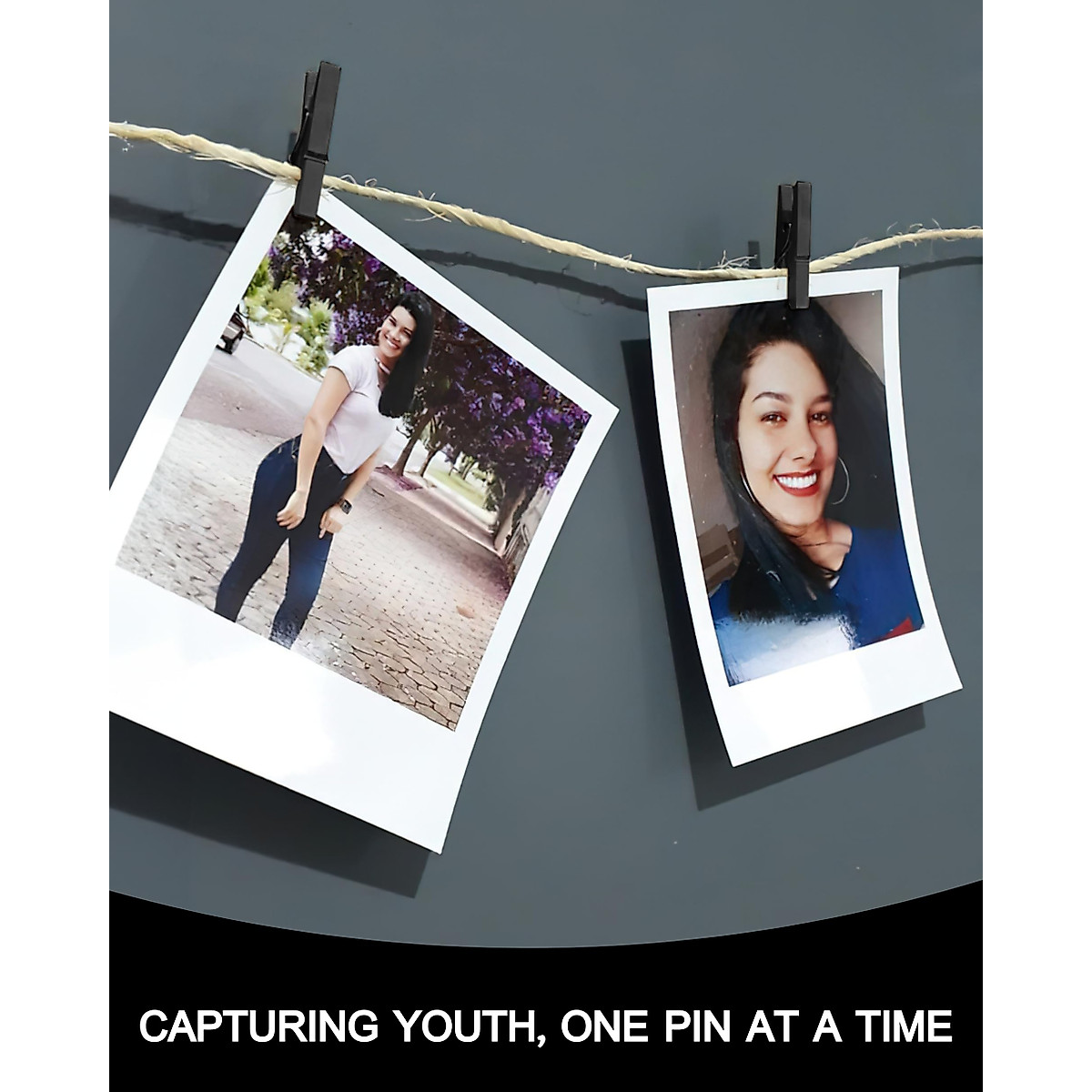 Mini Clothes Pins Wooden Clothespins for Photo 1 Inch 150 PCS Tiny Wood Clips Close Pins for Baby Clothing Hanging Classroom Crafts (Black)