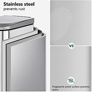 Nunsino Small Bathroom Trash Can with Lid Soft Close, 1.6 Gallon Stainless Steel Garbage Can with Pedal, Small Trash Bin for Bathroom, Kitchen, Home Office, Silver