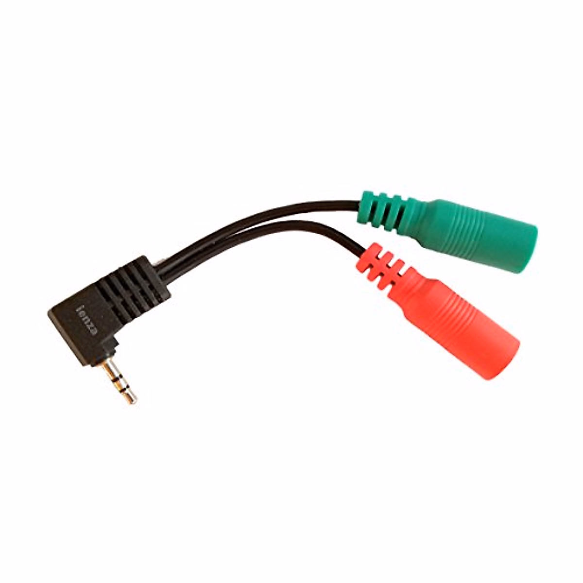 PC Headset to Cordless Phone Adapter (PC Headset with Separate Mic and Headphone 3.5mm Plugs to 2.5mm 3-Pole Male Adapter)