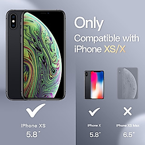 JETech Silicone Case for iPhone X, iPhone Xs, 5.8-Inch, Silky-Soft Touch Full-Body Protective Case, Shockproof Cover with Microfiber Lining (Black)