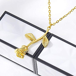 Oyalma Rose Flower Pendant Necklaces For Women Vintage Chain Necklace Glamour 2021 Fashion Valentine Jewerly-78069