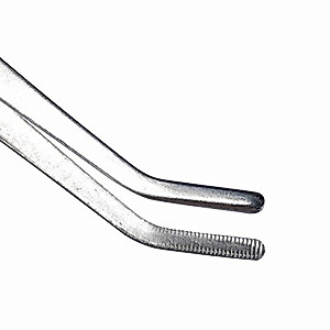 BinaryABC Stainless Steel Straight and Curved Nippers Tweezers Feeding Tongs for Reptile Snakes Lizards Spider,2pcs(Silver)