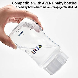 Baby Bottle Lid Screw Lids Aka Travel Caps with Rewritable Sealing Disc Compatible with Avent Wide Mouth Bottles Baby Bottle Lid Cap Replace Natural Bottle Sealing Ring and Sealing Disc (4pcs)