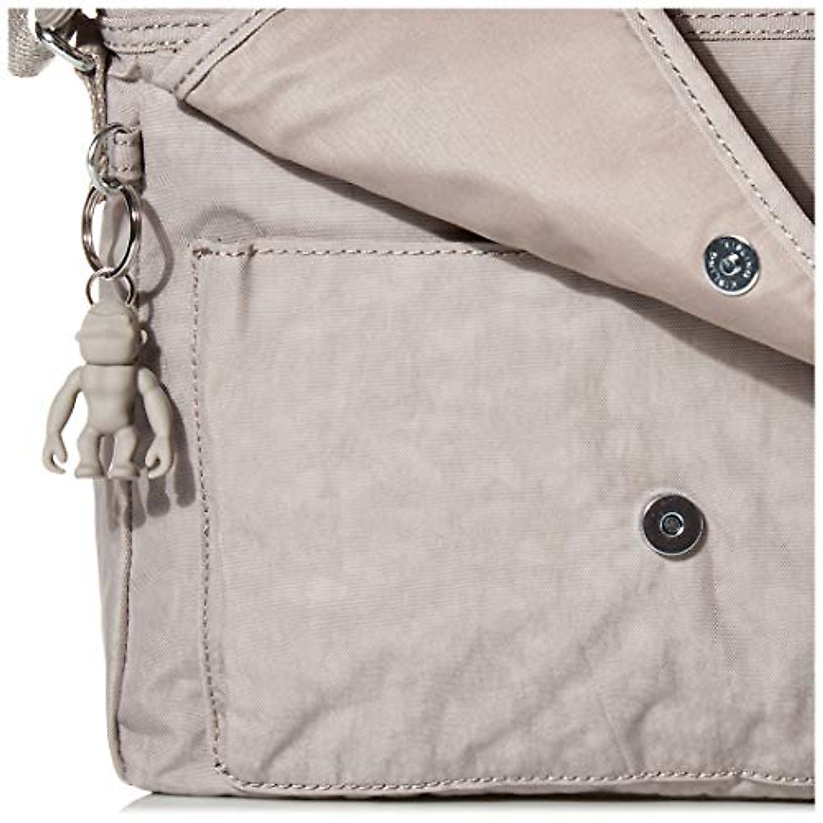 Kipling womens WomenÂ’s Aisling Bag, Lightweight Everyday Purse, Nylon Shoulder Crossbody Bag, Grey Gris, 12 L x 8.87 H 4 D US