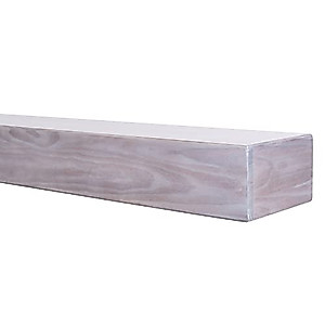 MANTELSDIRECT 72 Inch Floating Fireplace Mantel Wood Shelf in White Wash - Austin from Mantels Direct | Wooden Rustic Wall Shelf Perfect for Décor and Electric Fireplaces