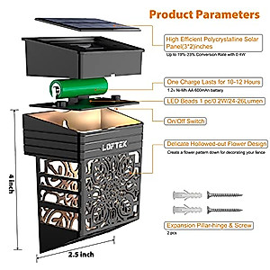 LOFTEK Solar Deck Lights, 8 Pack Solar Fence Lights, Outdoor Garden Decorative Lights, Dusk to Dawn, Waterproof, Fence Post Solar Wall Light for Railing, Patio, Pool, Backyard, Stair, Step, Warm White