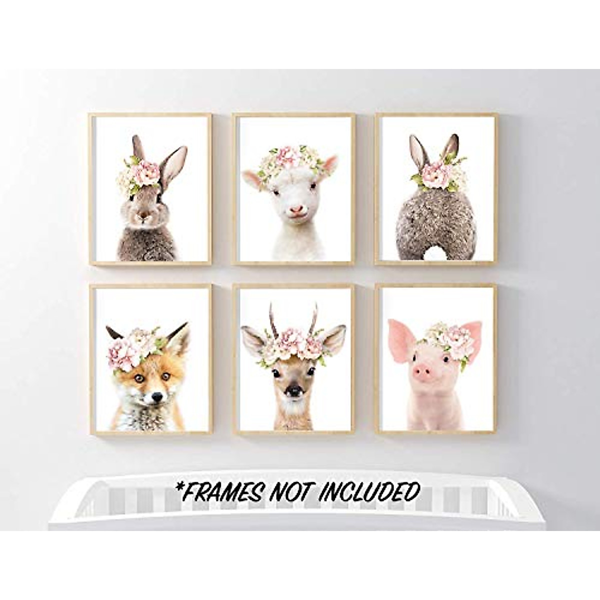 EPHANY Baby Animal Posters and Prints Rabbite Piglet Deer Fox Canvas Painting Nursery Pig Wall Art, Piglet Print Wall Art Nordic Picture Kids Room Decoration YMX013 (12"X16"(30x40cm))