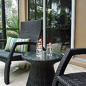 Firefly Pillar Candle Gift Set - 4-Inch, 5-Inch, 6-Inch Glass Refillable Oil Pillar Candles - Gift Set of 3