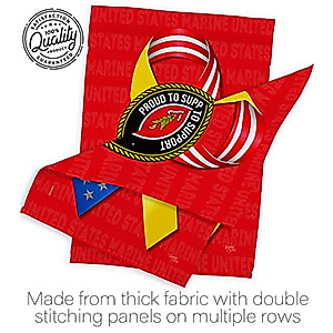 Breeze Decor Support Marine Troops Garden House Flag Set Armed Forces Corps USMC Semper Fi United State American Military Veteran Retire Official Banner Small Yard Gift Double-Sided, Made in USA