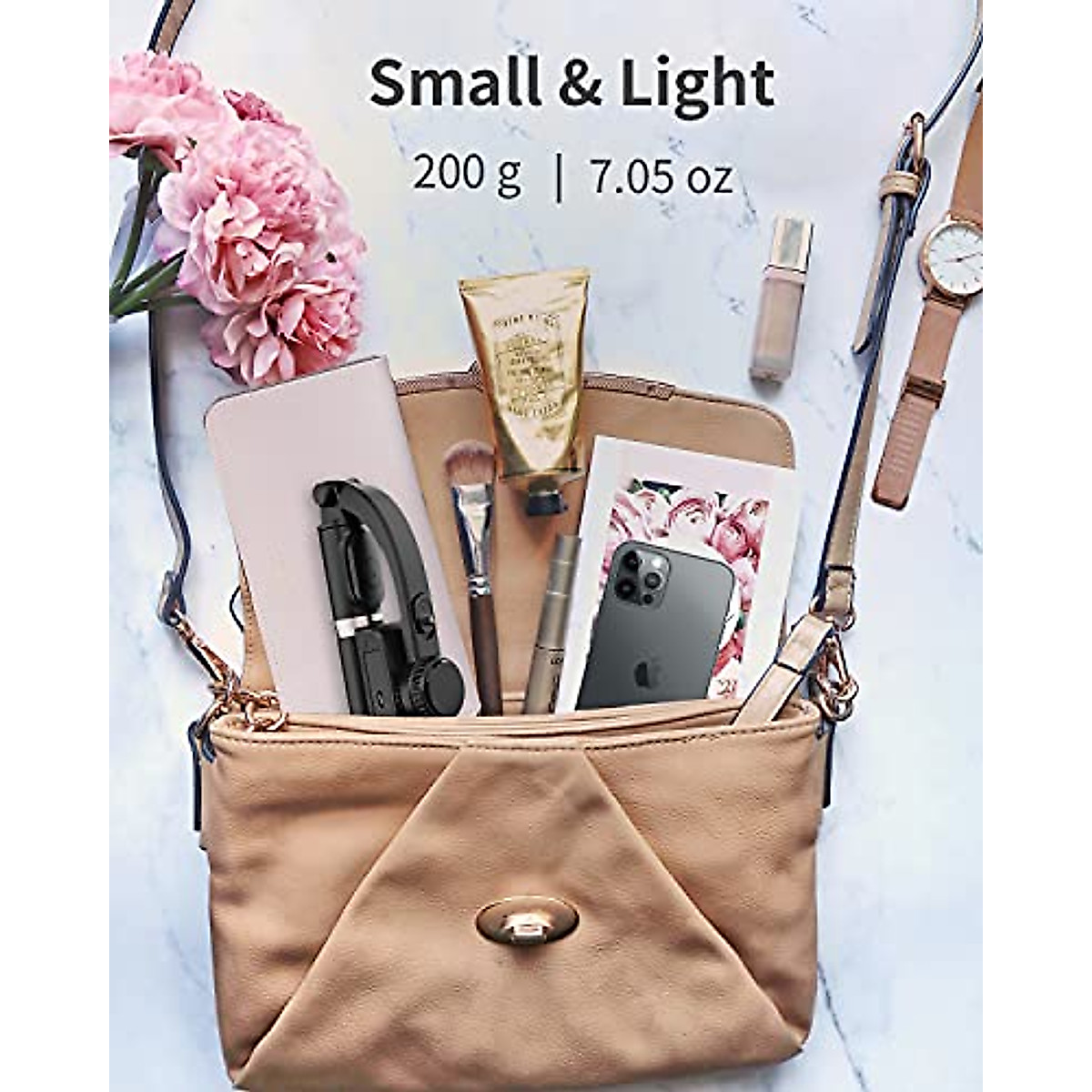 Gimbal Stabilizer with Selfie Stick for iPhone: Portable Handheld Gimble with Tripod & Remote for Cell Phone Camera & Samsung Android Smartphone Recording Video & Vlogging on Tiktok & YouTube