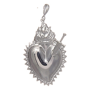 Holyart Pendant in 925 sterling silver with votive heart and sword