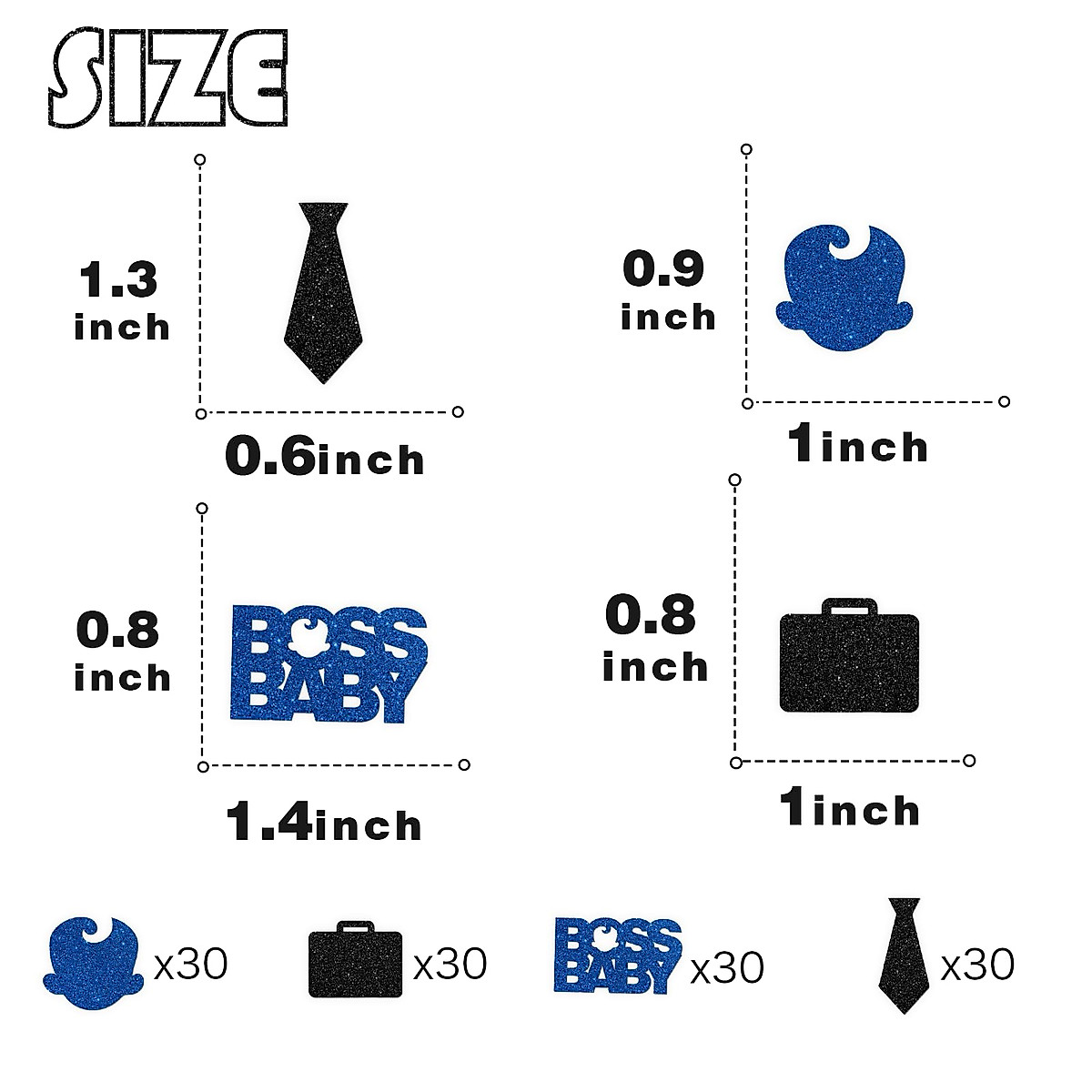 ShuanQ 120pcs Boss Confetti - Cartoon Theme Baby Shower Party Table Decorations - Movie Sign Gender Reveal Party Paper Scatters - Boys 1st Birthday Party Favors Supplies and DIY Crafts