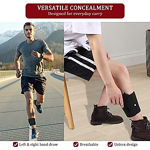 Accmor Ankle Holster for Concealed Carry, Elastic Deep Concealment Leg Holsters with Magazine Pocket/Pouch for Men and Women, Right & Left Hand Draw