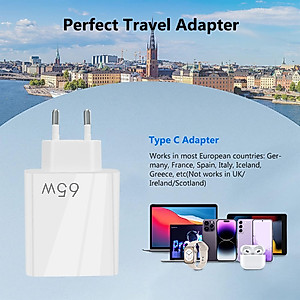 LiFiYiRc European USB C Charger Block, PD20W QC3.0 Fast Charging Multi Ports, 2 USB C 3 USB A Europe Plug Compatible for iPhone 15 14 13 12 11 Pro Max XS XR X SE Plus, Samsung S22 S21 A13, Phones