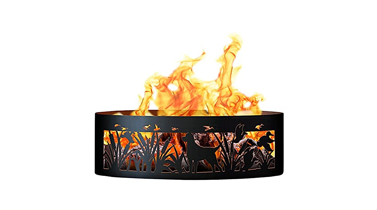 P&D Metal Works Outdoor Fire Ring - 48-inch Steel Camp Ring