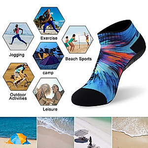 RANDY SUN Barefoot Quick-Dry Sand Beach Socks, Breathable Seamless Yoga Sock With TPE Sole