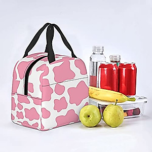 Insulated Lunch Bag With 2pcs Coasters, Reusable Cooler Lunch Box For Women, Cute Lunch Tote Bag for Picnic Office Work, Cow Gifts