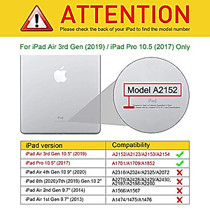 Fintie Hybrid Slim Case for iPad Air 3rd Generation 10.5" 2019 / iPad Pro 10.5 Inch 2017 - [Built-in Pencil Holder] Shockproof Cover with Clear Transparent Back Shell, Lilac Marble