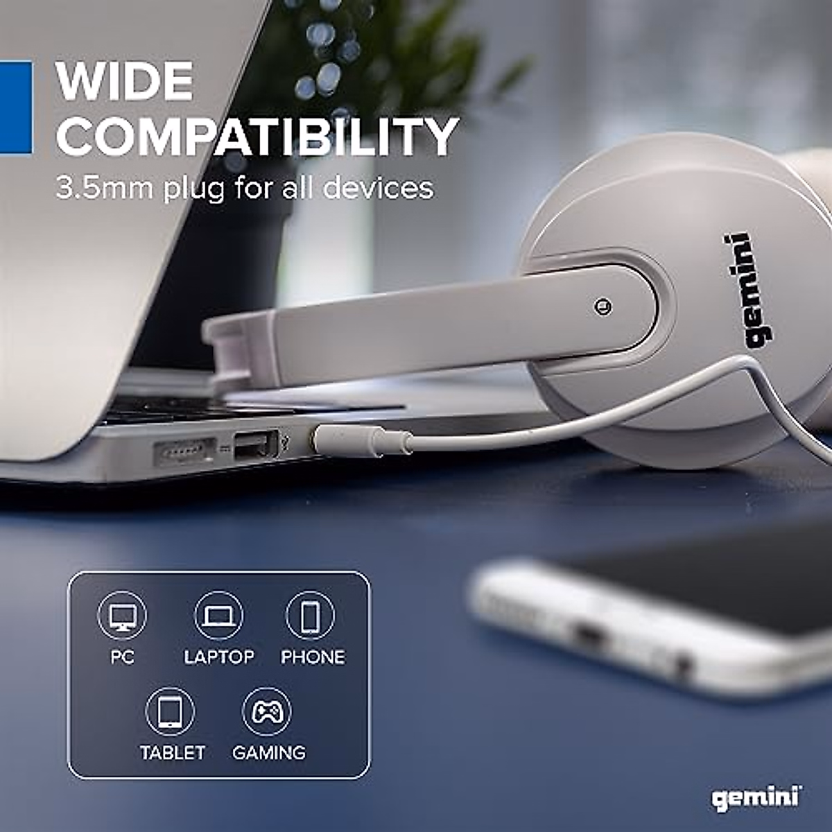 Gemini Sound DJ Equipment DJX-200 Technical for Mixing Beats Professional Studio Drums Over The Ear Audio DJ Recording Monitor Headphones, White Closed Back