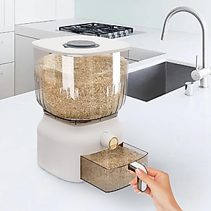 LUGBING Rice Dispenser 22 Lbs,Large Grain Storage Container with Rice Cup Food Dispenser Kitchen Organizer for Rice,Beans,Grains,Cereal Dry Food Storage,Rice Containers