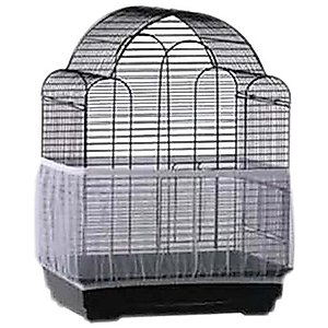 4 Colors Bird Cage Skirt, Large Size Ventilated Soft Nylon Bird Cage Cover Shell Seed Catcher for Pet Products 52-98.4inch Circumference Mesh Pet Bird Cage Prevent Seeds from Falling (White)