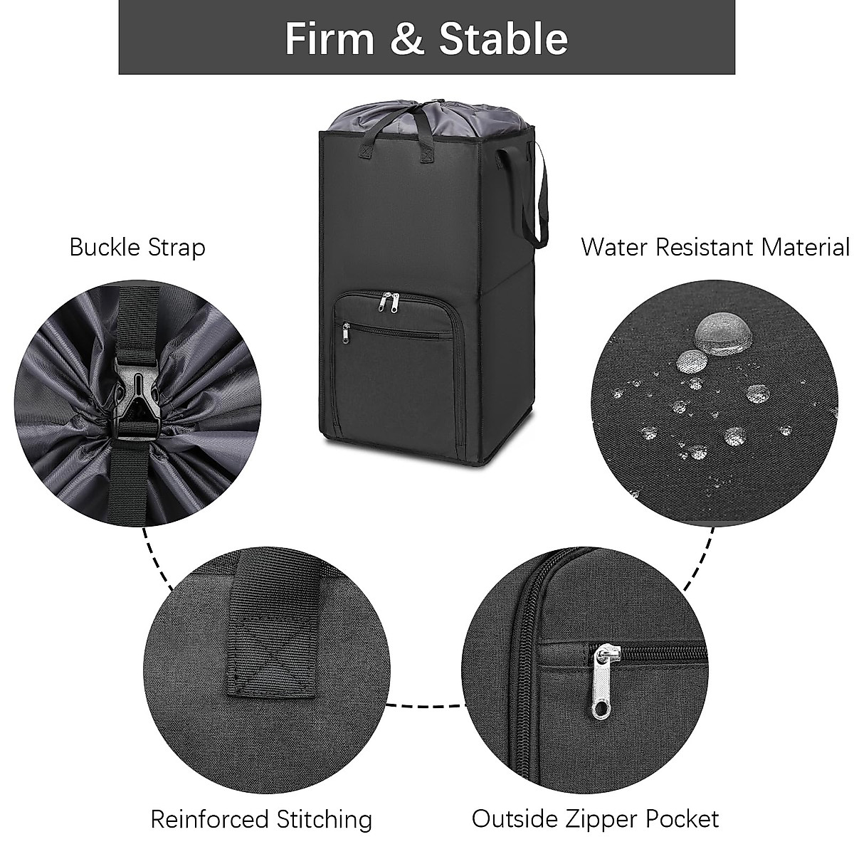 Bukere Extra Large Rolling Laundry Basket with Wheels, 90L Freestanding Collapsible Laundry Hamper Bag for Clothes Storage, Removable Wheeled Cart for College Dorm Apartment Laundry Room Bathroom