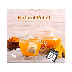 Pure Organic Turmeric Tea Bags with Ginger - Ginger Tea Bags with Turmeric Curcumin By Moksha Tea - 20 Turmeric Ginger Tea Bags