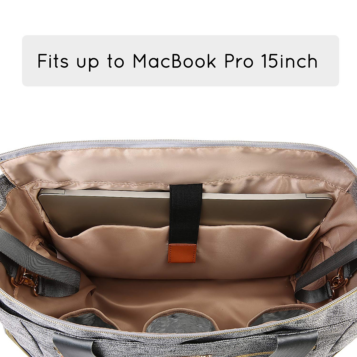 mommore Breast Pump Bag Diaper Tote Bag with 15 Inch Laptop Sleeve Fit Most Breast Pumps like Medela, Spectra S1,S2