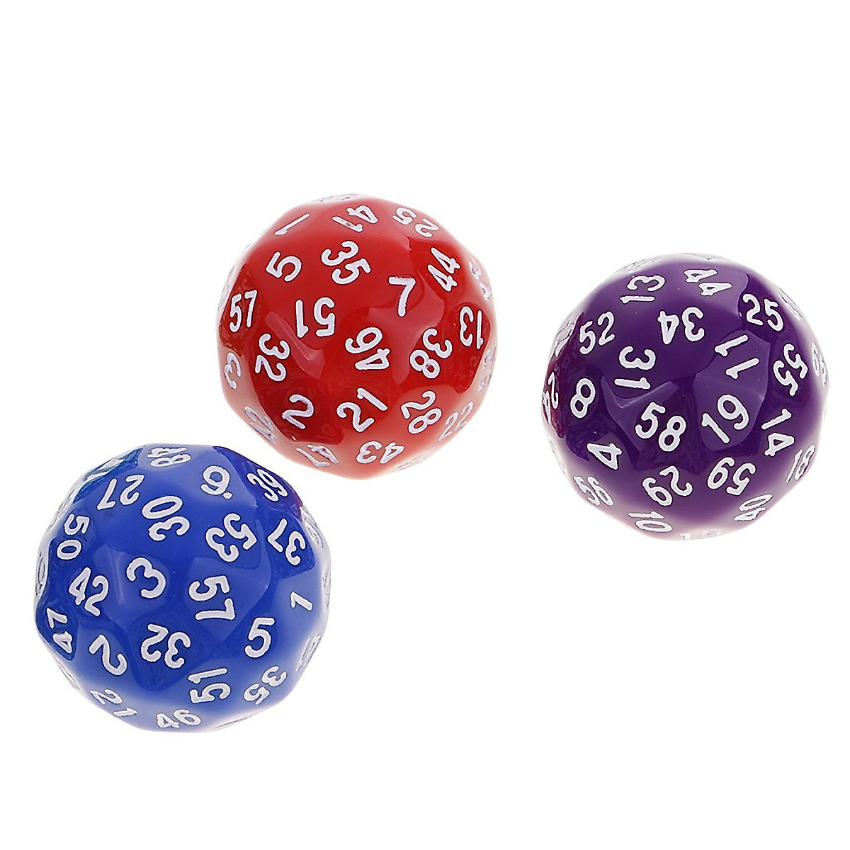 6X 60 Sided Dice D60 Polyhedral Dices for RPG Board Game.