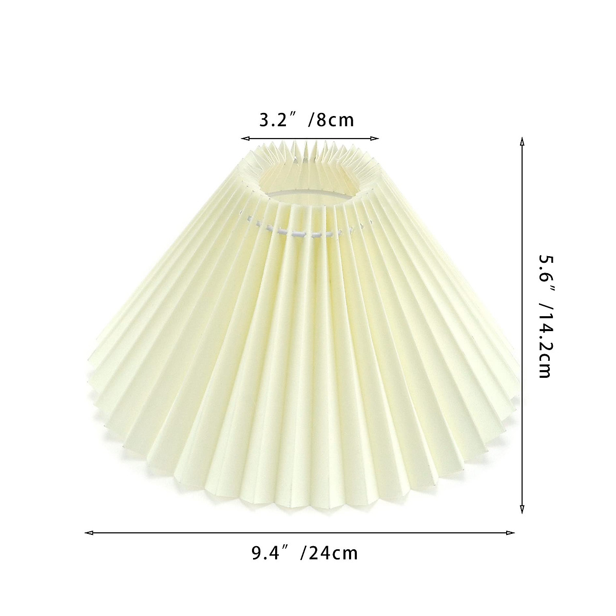 Tighall E27 Fabric Lampshade Cloth Lamp Shade Pleated Light Cover Bedside Desktop Lamp Cover Chandelier Protector for Pendant Light Decor (Beige)