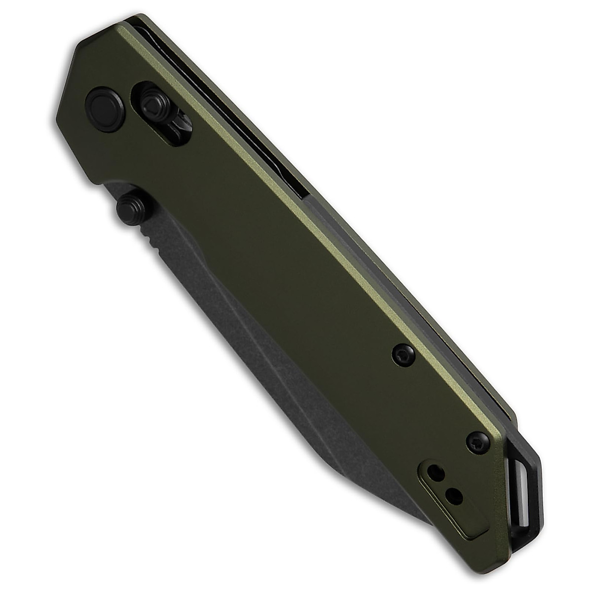 Kershaw Iridium Reverse Tanto Folding Pocket Knife, Sleek 3.4 inch D2 Steel Blade, DuraLock Locking Mechanism, Aluminum Handle, Designed in the USA (Green Aluminum/Black Stonewash)