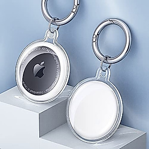 AICase Full Body 360 Protection Clear Case Compatible with 2021 Apple AirTag, Protective Case with Keychain for Pets Dogs Cats Keys