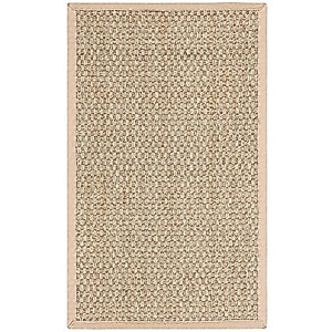 SAFAVIEH Natural Fiber Collection 2' x 3' Beige NF114A Border Basketweave Seagrass Accent Rug