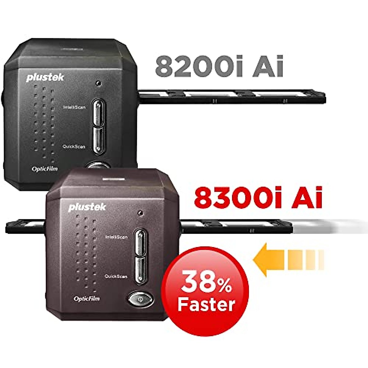 Plustek OpticFilm 8300i Ai Film Scanner - Converts 35mm Film & Slide into Digital, Bundle SilverFast Ai Studio 9 + QuickScan Plus, Include Advanced IT8 Calibration Target (3 Slide)