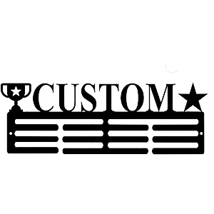 Revvour Rustic Home Decor, Custom Medal Hanger Metal Sign, Personalized Medal Hanger Display, 12 Rungs For Medal, Sports Medal Hanger For Winner