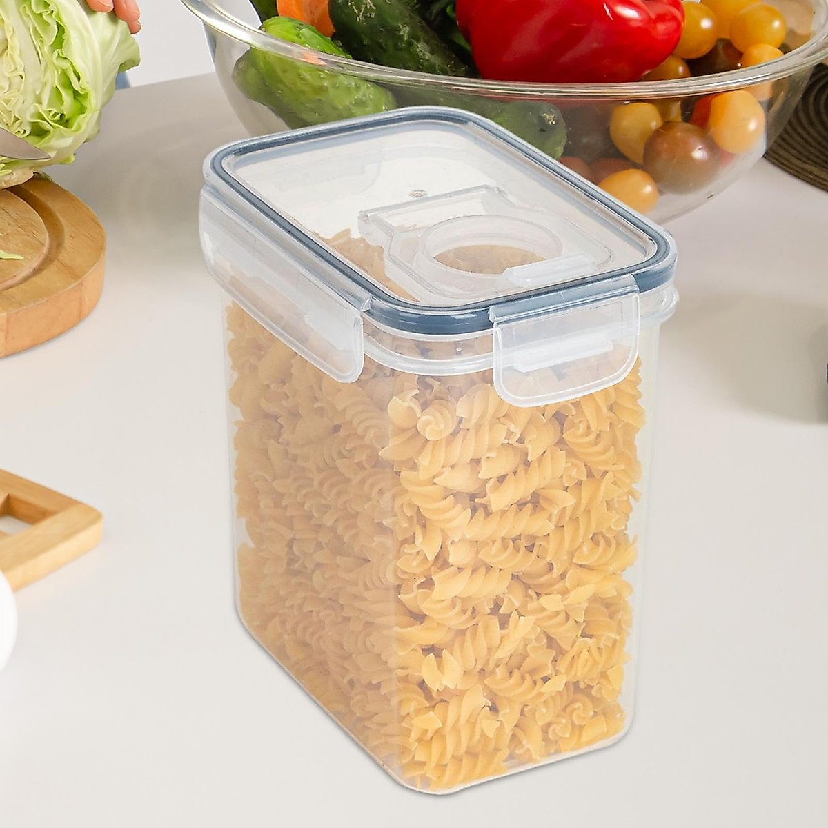 Llazsybz Airtight Clear Storage Containers, Transparent Fresh Keeping Storage Containers with Lids, Pantry Stackable Storage Organizer Keeping Box, 1.6L