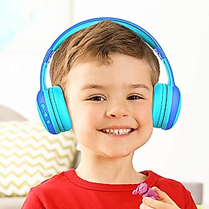 gorsun Bluetooth Kids Headphones with 85dB Limited Volume, Children's Wireless Bluetooth Headphones, Foldable Bluetooth Stereo Over-Ear Kids headsets - Blue