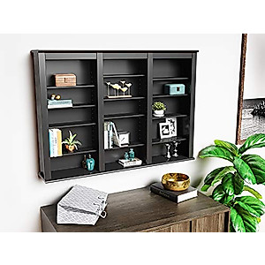Prepac Triple Wall Mounted Storage, Black