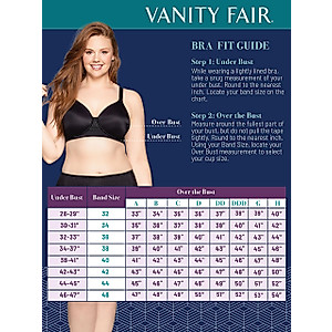 Vanity Fair Womens Full Figure Beauty Back Smoothing Bra, 4-way Stretch Fabric, Lightly Lined Cups Up To H Bra, Wirefree - Beige, 42C US